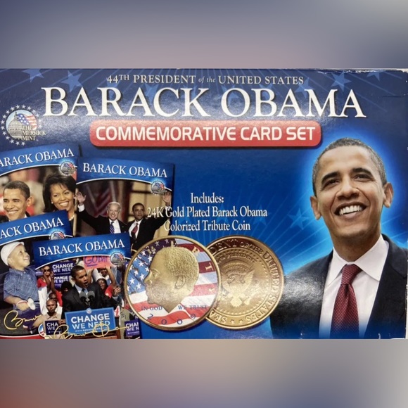 Other | Barack Obama Commemorative Card Set 24k Gold Plated Colorized ...